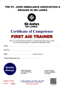 TRAINING – St John Sri Lanka